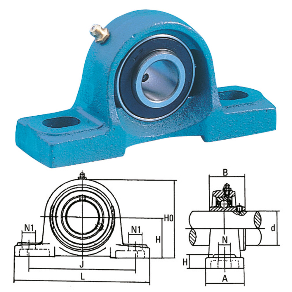 Stehlager UCP komplett mit Lager | 38 | 25 | 36,5 | 69,5 | 105 | 140 | 13 | 19 | 10420